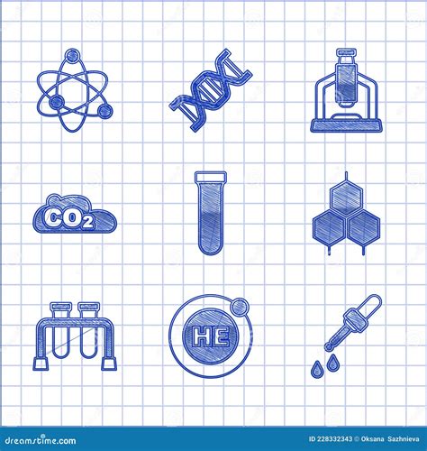 Set Test Tube Helium Pipette Chemical Formula Co2 Emissions In