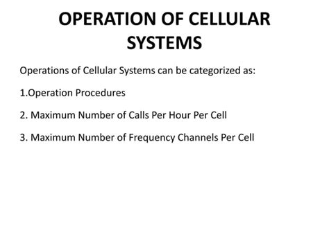 Operation Of Cellular Systems Ppt Computer Networking Computing