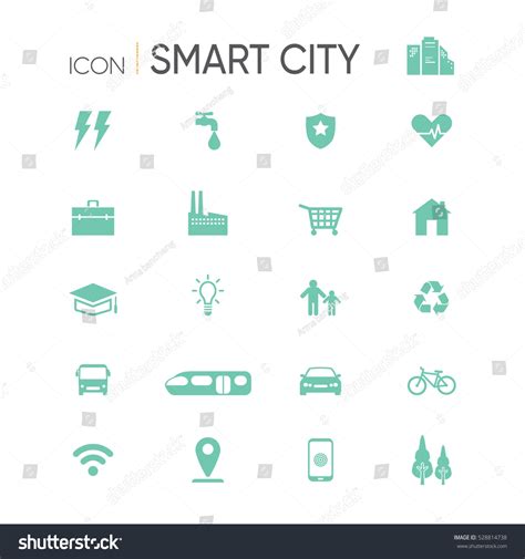 Smart City Icon Set Isolated On Stock Vector Royalty Free Shutterstock