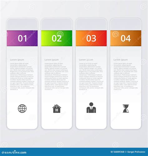 Vector Illustration Of Four Rectangles Infographics Stock Vector