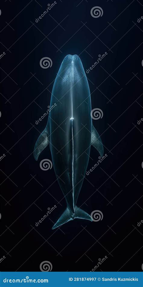 Ballena Azul Nadar En El Océano Ai Generativo Stock de ilustración