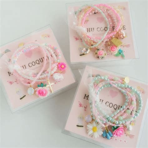 Michu Coquette 5連ブレスレット Vintage Bracelet 手作りアクセサリー 100均 手作り アクセサリー