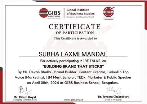 Subha Laxmi Mandal On Linkedin Gibs Iretalks Pgdm Newbeginnings