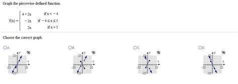 Solved Graph The Piecewise Defined Function Choose The Chegg Com