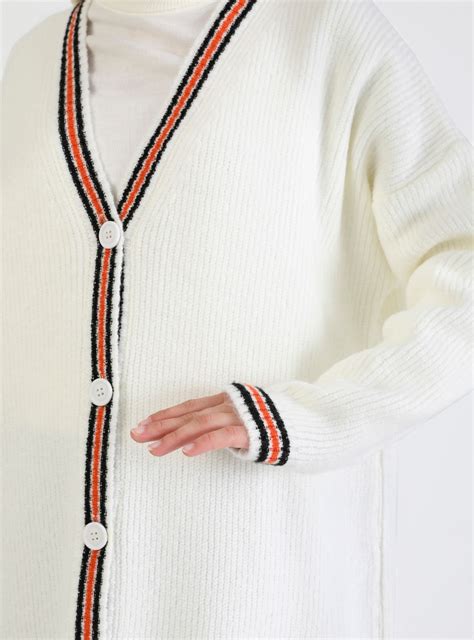 Ecru Unlined Knit Cardigan