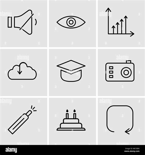 Set Of 9 Simple Editable Icons Such As Update Arrow Cake With Candles