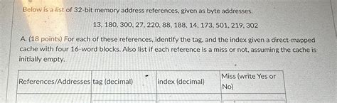 Solved Assuming That The Direct Mapped Cache In The Chegg