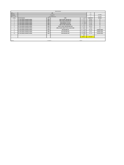 Measurement Bill Format Pdf
