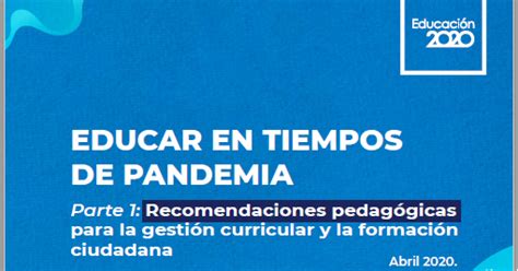 Educar En Tiempos De Pandemia