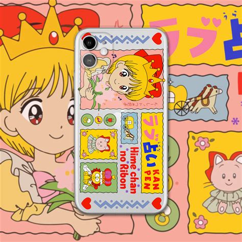 벨라앤제니퍼 히메짱의 리본 아이폰 투명 케이스 마법의 리본 일본 레트로 빈티지 애니메이션 고전 소녀물 위시버킷