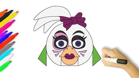 How To Draw Glamrock Chica Head Five Nights At Freddy S Youtube
