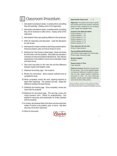 Classroom Procedure Pdf
