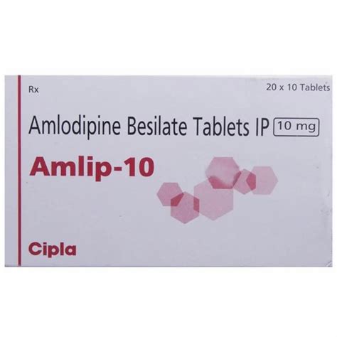 Amlip 10 Mg Tablet Amlodipine 10mg Tab At ₹ 2000box Norvasc Tablets