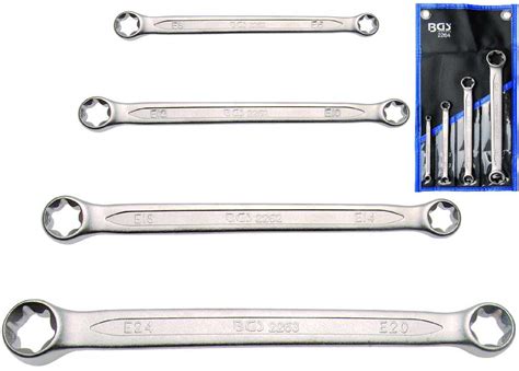 Blister 4 Llaves Planas Torx Tipo E E6 X E8 E20 X E24