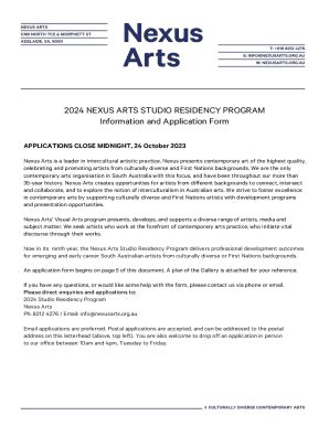 Fillable Online Studio Residency Program 2024 Application Form Fax