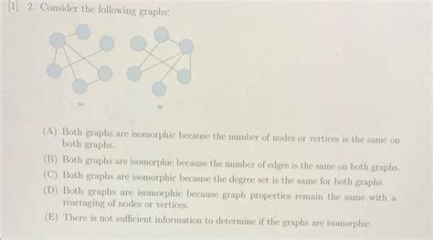 solved [1] 2 consider the following graphs a both graphs