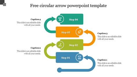 Free Circular Arrow PowerPoint Template With Four Node