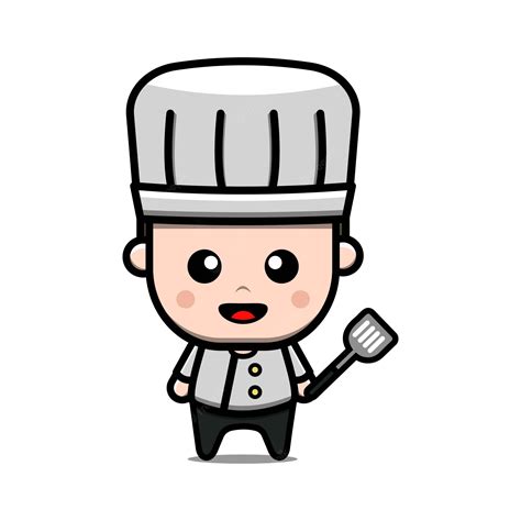 귀여운 요리사 캐릭터 벡터 일러스트 레이션 프리미엄 벡터