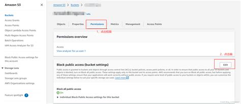 Amazon S3 存储桶上设置公共只读访问权限amazons3clientbuilder设置读写权限 Csdn博客