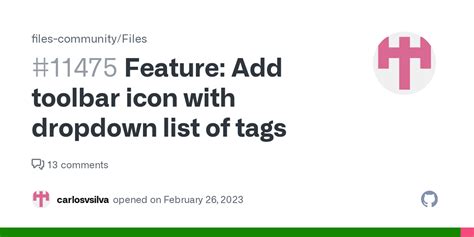feature add toolbar icon with dropdown list of tags · issue 11475