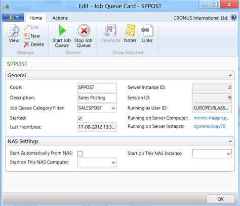 background posting and job queue in microsoft dynamics nav 2013