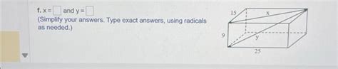 Solved F X And Y Simplify Your Answers Type Exact