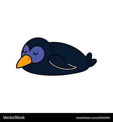 Chough Bird Sleeps Icon Royalty Free Vector Image