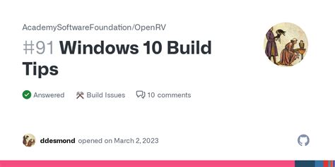 Windows 10 Build Tips · Academysoftwarefoundation Openrv · Discussion