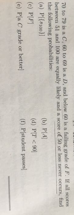 Solved Quiz A Student S Test Score T Is An Integer Chegg