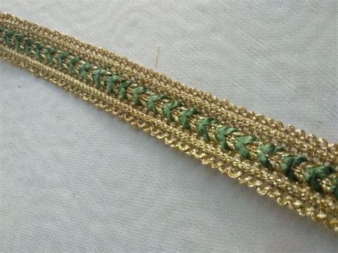 Gold Green Gimp Braid Trim Upholstery Braid Trim