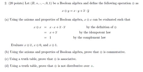 Solved Points Let B Be A Boolean Chegg