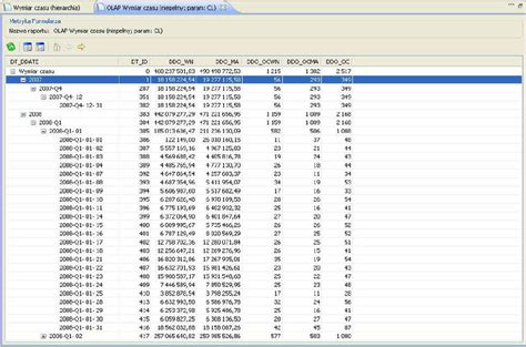 Example Of Olap Report For Homogenous Dimension Of Time Based On