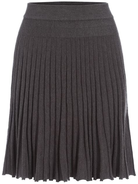 Knit Pleated Grey Skirtfor Women Romwe