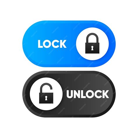 Premium Vector Lock Or Unlock Switch Button Concept To Protect On Or