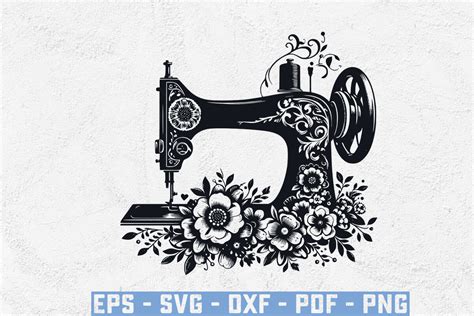 Floral Sewing Machine Svg Sewing Svg Graphic By Ripongrafix471 · Creative Fabrica