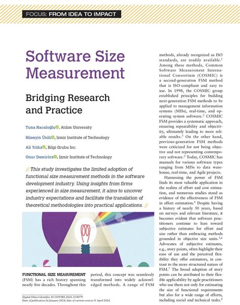 Ieee Software On Linkedin 📰 The Paper Software Size Measurement Bridging Research And Practice