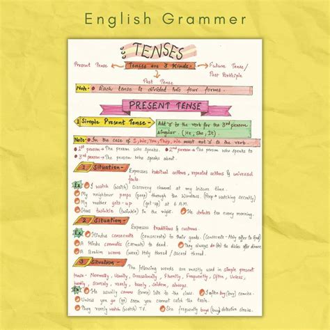 English Grammar Notes Color Handwritten Notes Pdf Newtondesk