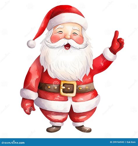 Cute Santa Claus Christmas Watercolor Clipart Illustration Ai