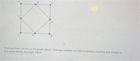 Solved Find Any Euler Circuit On The Graph Above Give Your