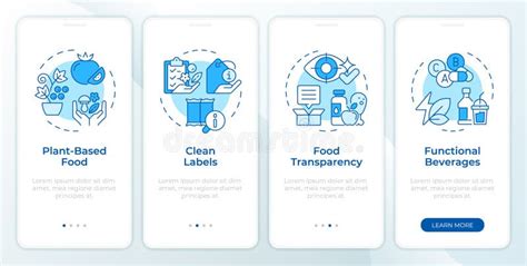 Food Industry Blue Onboarding Mobile App Screen Stock Vector Illustration Of Welcome Organic