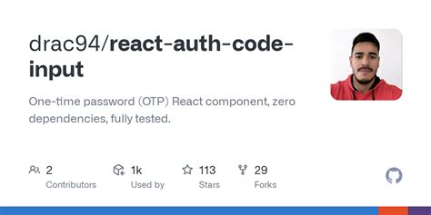 GitHub Drac94 React Auth Code Input One Time Password OTP React Component Zero