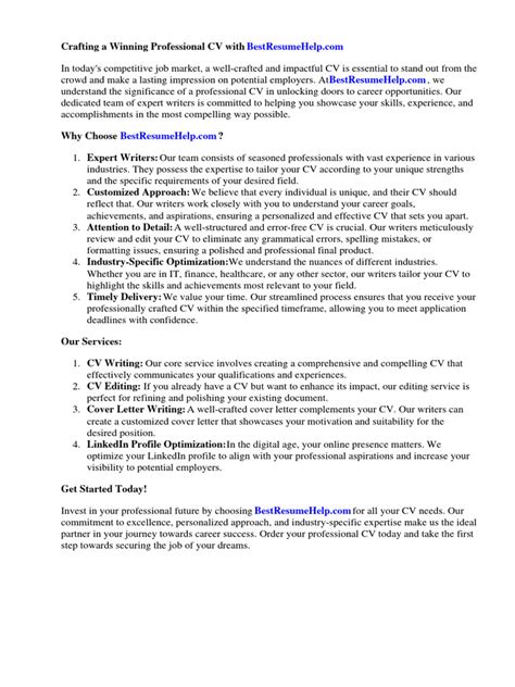 Professional Cv Writing Format Pdf Résumé Linked In