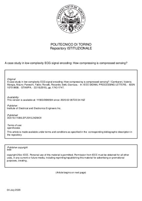 Pdf A Case Study In Low Complexity Ecg Signal Encoding How