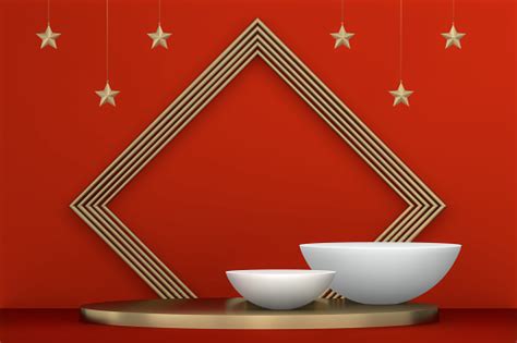 제품 디스플레이 최소한의 기하학적 디자인3d 렌더링을 위한 레드 포디움 0명에 대한 스톡 사진 및 기타 이미지 0명 3차원 형태 강단 Istock