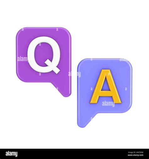 Cartoon Answer And Question Speech Bubble Web Icon Sign On A White Background 3d Rendering