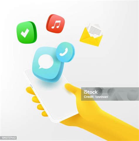 다른 응용 프로그램 개념과 현대 스마트 폰을 사용하여 3d 벡터 일러스트 레이 션 3차원 형태에 대한 스톡 벡터 아트 및 기타 이미지 3차원 형태 Brand Name