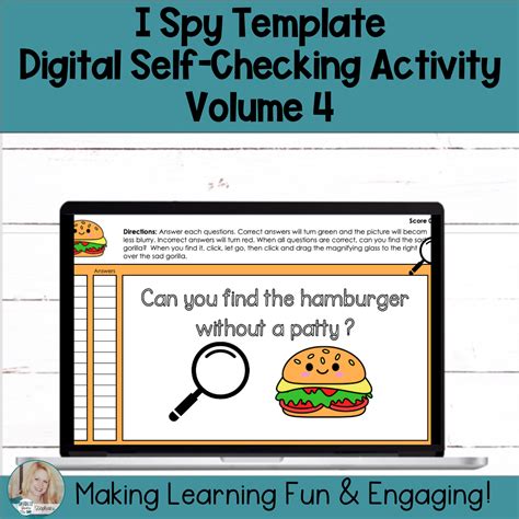 Editable Self Checking Self Grading I Spy Template Digital Activity