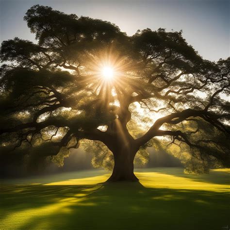 Premium Ai Image Large Tree Landscape Background