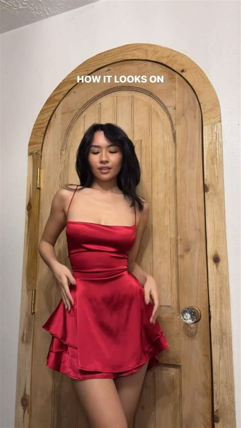 Red Mini Silk Dress In 2024 Mini Dress Prom Dresses Red Silk Mini Dress