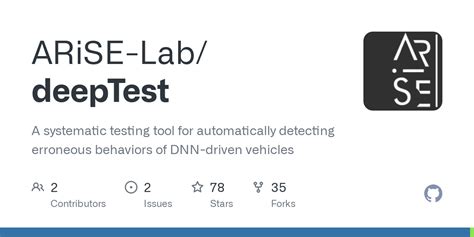 GitHub ARiSE Lab DeepTest A Systematic Testing Tool For